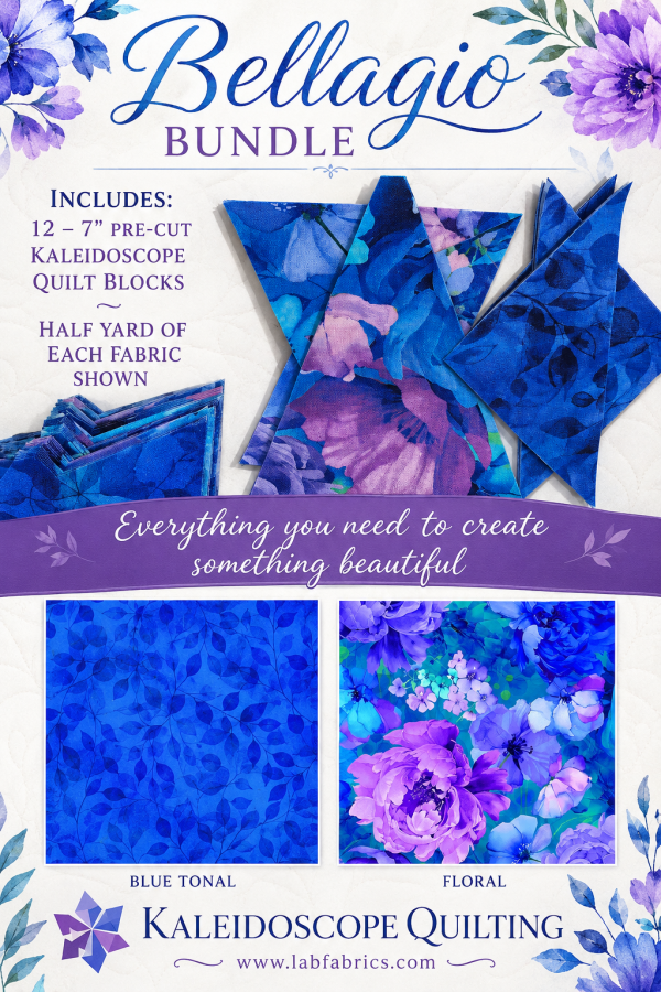 Bellagio Pre-Cut Kaleidoscope *Bundle* Kit (12-7" Blocks) Pre Cut ...